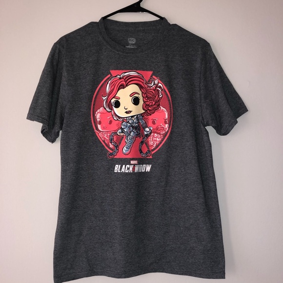 pop tees | Shirts | Funko Marvel Black Widow Medium Gray Tshirt | Poshmark